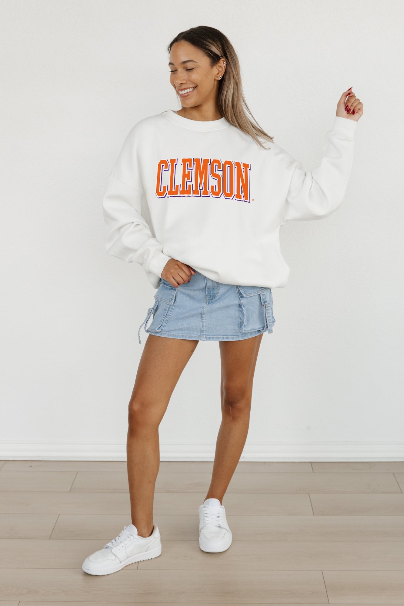 CLEMSON TIGERS All-Star Appeal Fleece Crew Pullover By Madi Prewett Tr ...