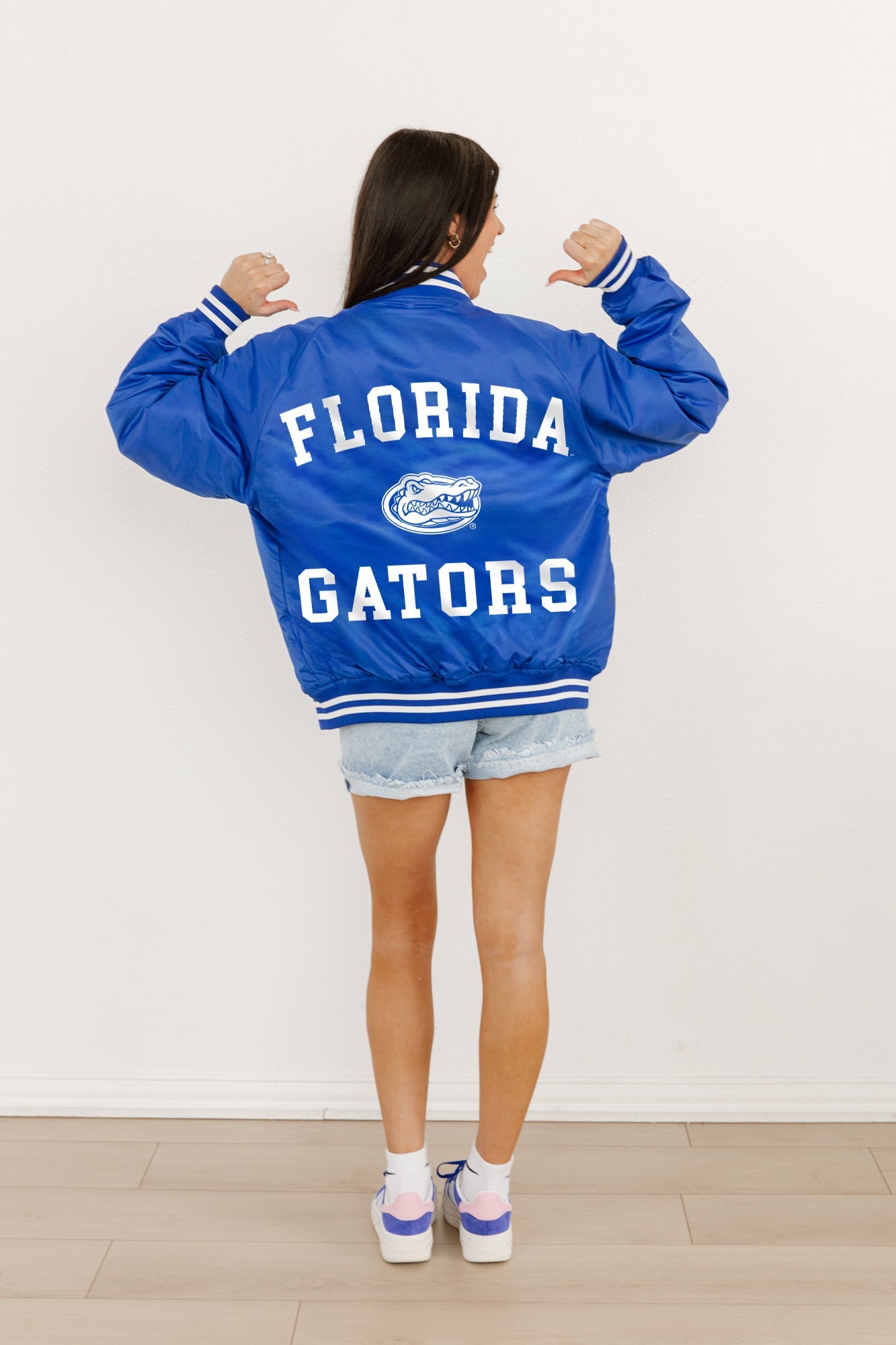 FLORIDA GATORS Champion's Club Striped Varsity Jacket By Madi Prewett ...