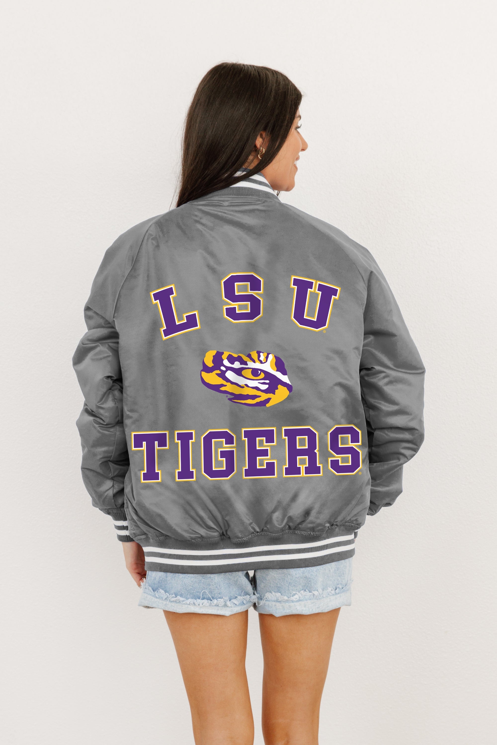LSU TIGERS Champion's Club Striped Varsity Jacket By Madi Prewett Trou ...
