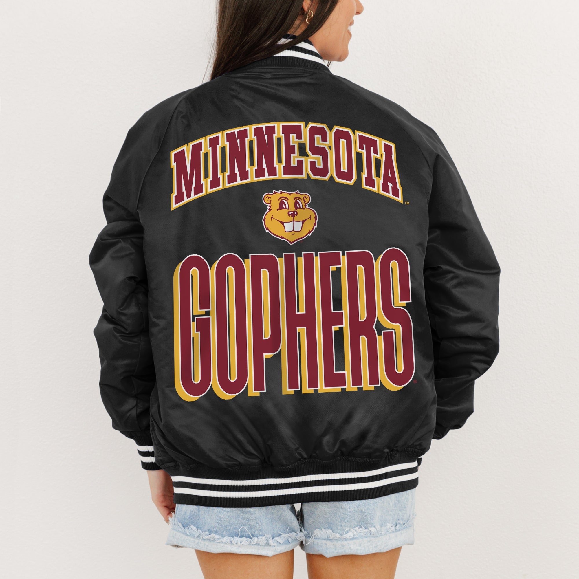 MINNESOTA GOLDEN GOPHERS FIERCE FOCUS SPORT STRIPE VARSITY JACKET ...
