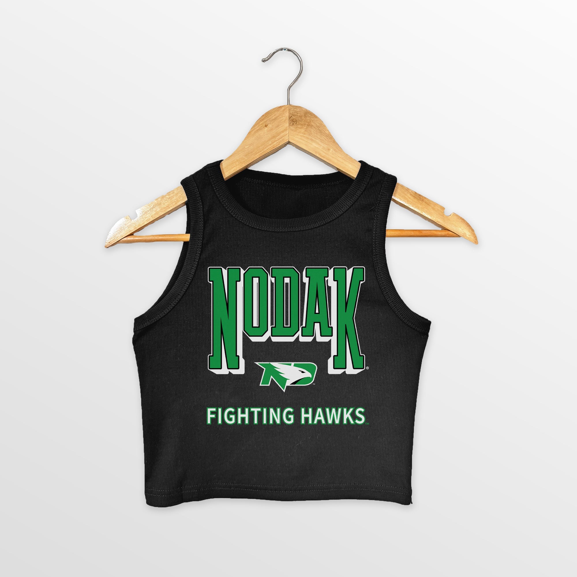NORTH DAKOTA FIGHTING HAWKS PURE VICTORY ESSENTIAL RIBBED CROP TANK ...