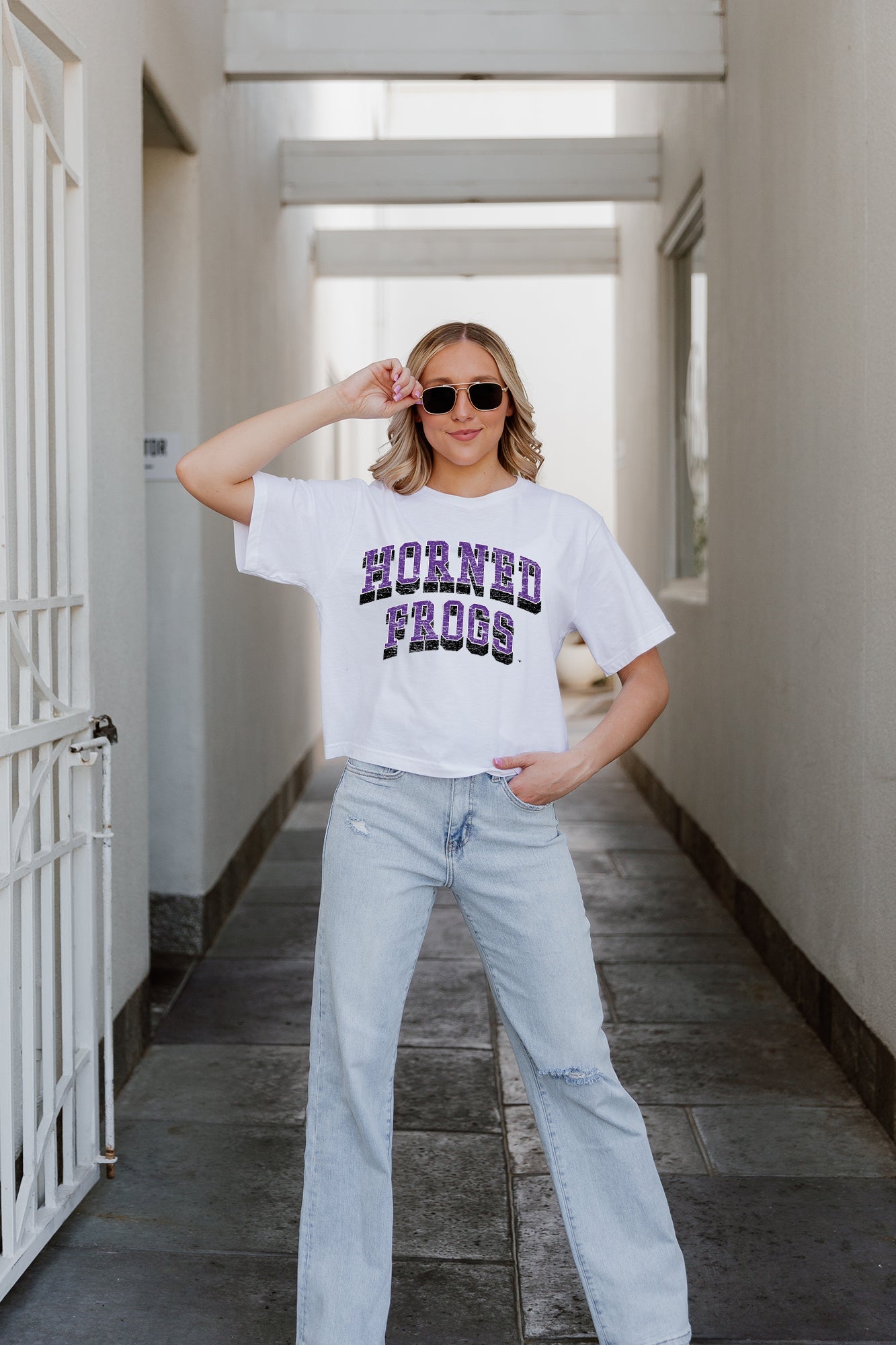 Women's TCU Horned Frogs Boxy Crop Tee | Gameday Couture – Gameday ...