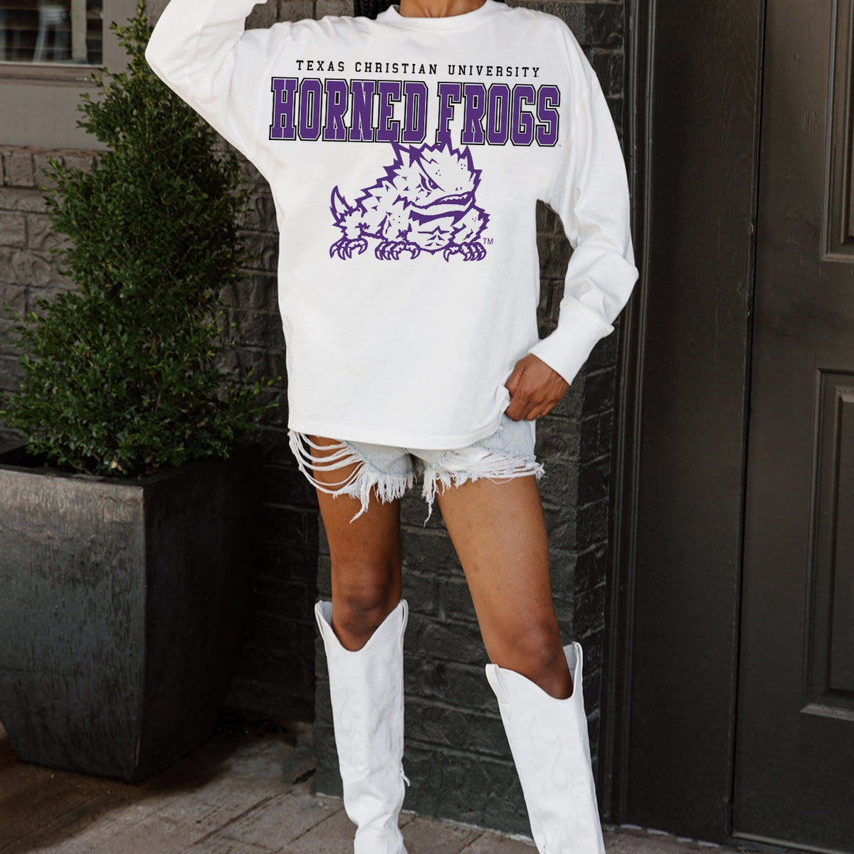 TCU HORNED FROGS BIG GOALS OVERSIZED LONG SLEEVE PULLOVER – Gameday ...