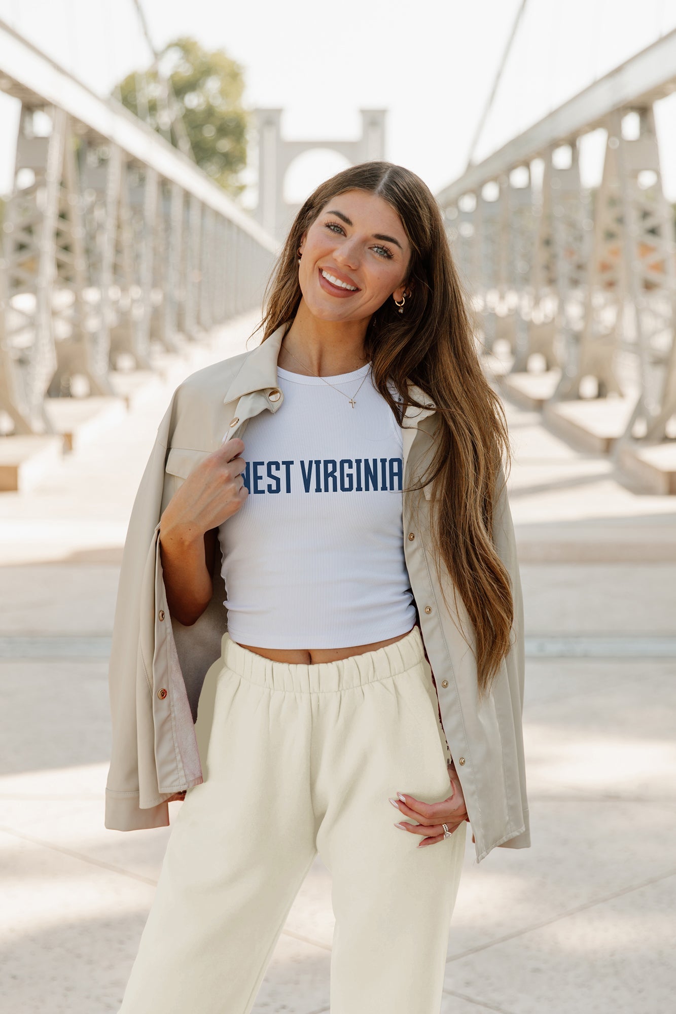 WEST VIRGINIA MOUNTAINEERS Weekend Goals Ribbed Crop Tank By Madi Prew ...